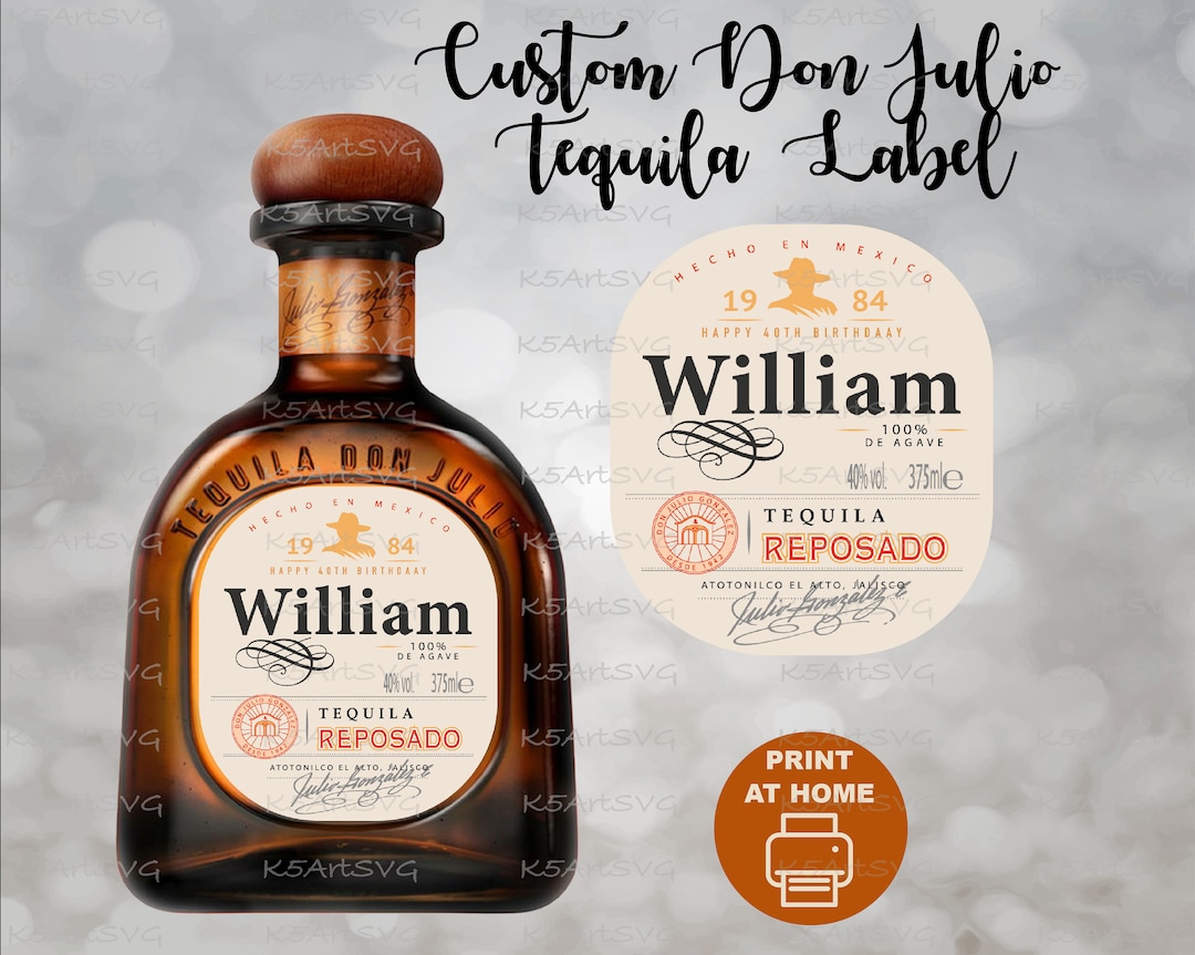 Don Julio 375 Ml Custom Label, Printable Reposado Tequila Label ...