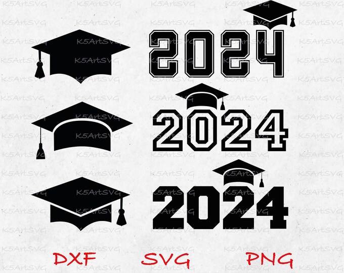 2024 Graduate Svg, 2024 Grad Svg, Senior, Class of 2024, Graduation Hat ...