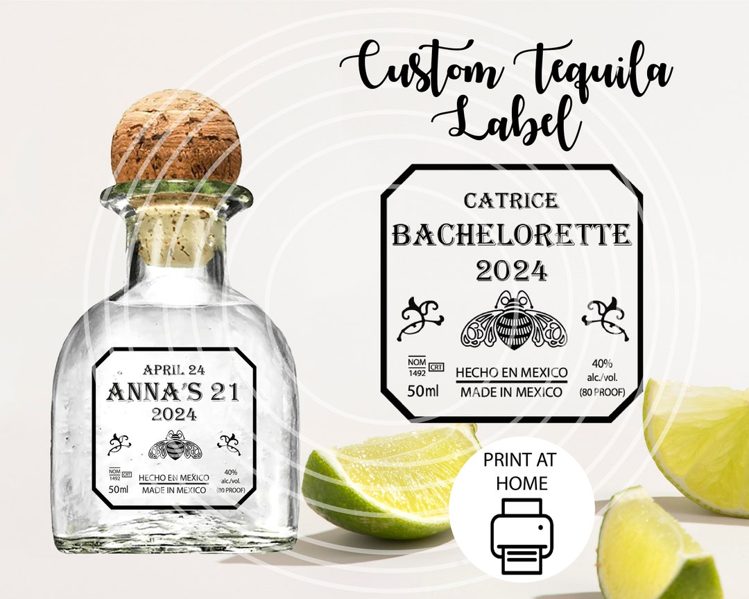 Custom Label, Printable Tequila Custom Label, Personalized Patron Label ...