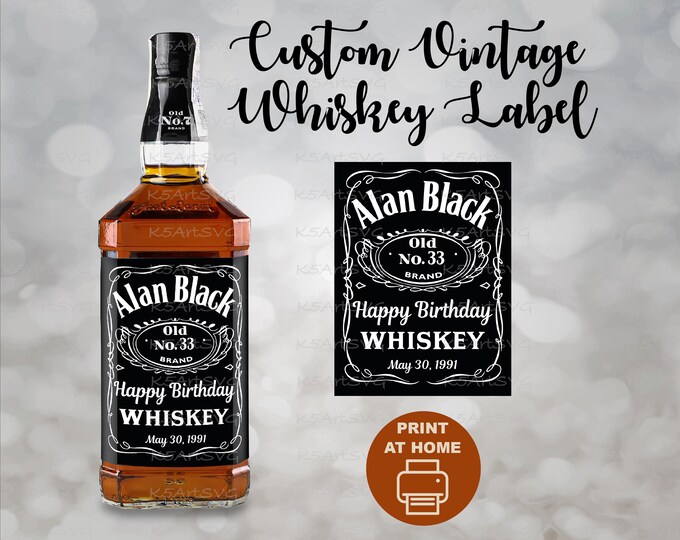 Printable Custom Whiskey Bottle Label Template, Fits Whiskey Bottle ...