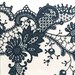 Navy Blue Vintage Style Lace With Delicately Embroidered Flowers ...