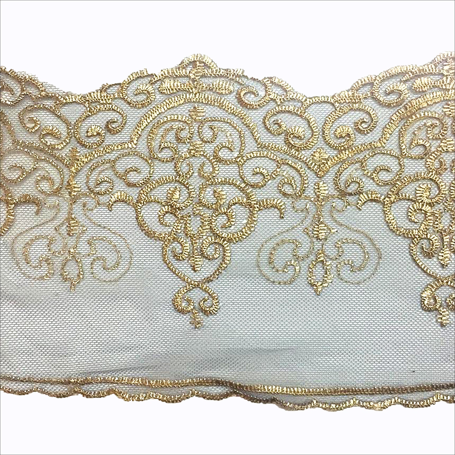 Sparkling Gold Embroidered Vintage Style Lace Dramatic - Etsy