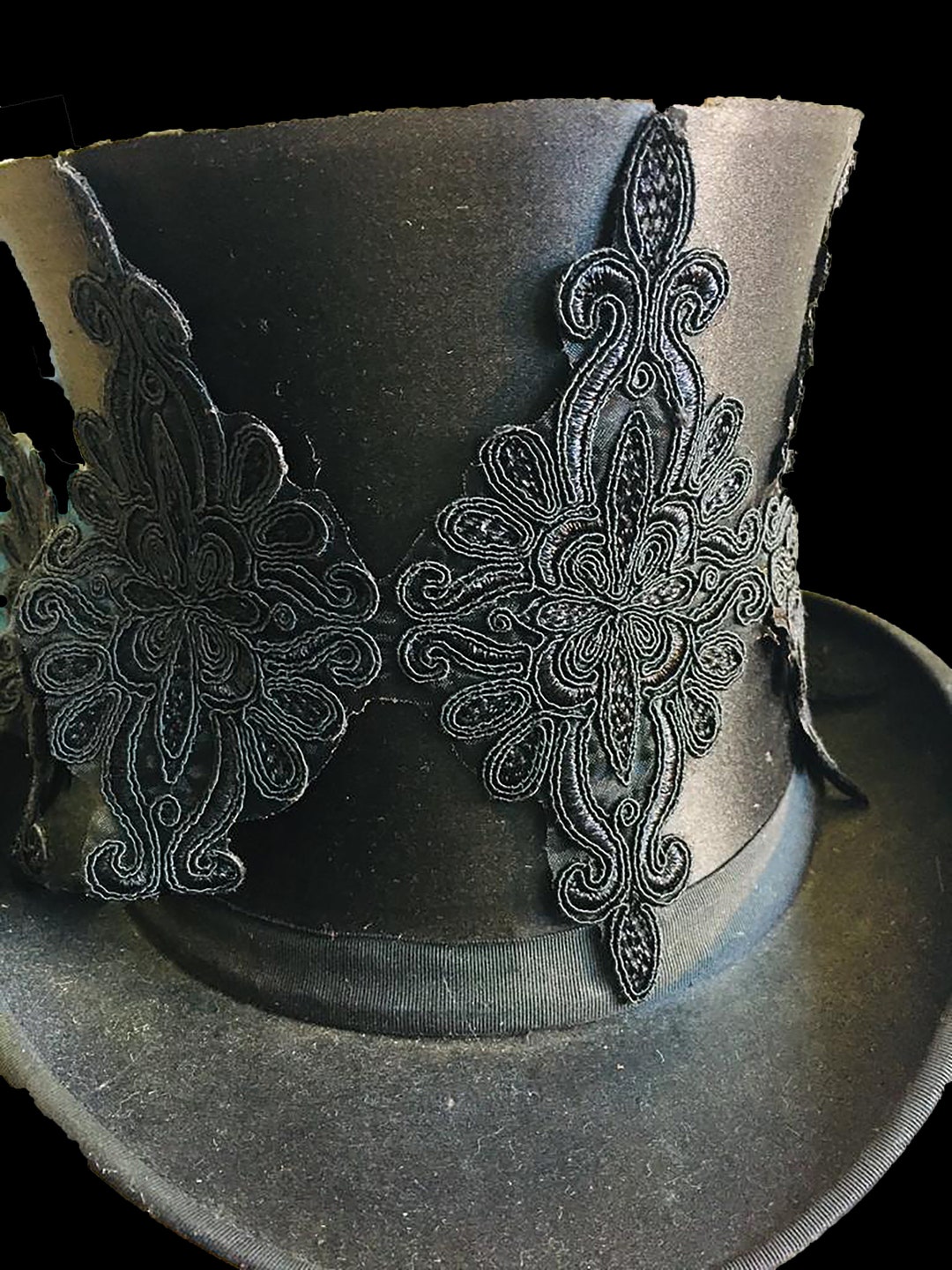 Luxury Black Fringe Lace, Bold Embroidered Art Deco Style Trim, Vintage ...