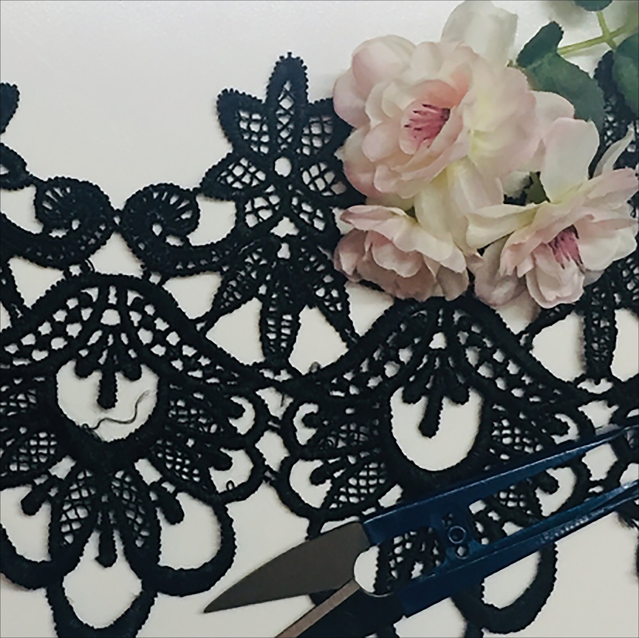 Black Statement Openwork Lace Embroidered Vintage Look - Etsy