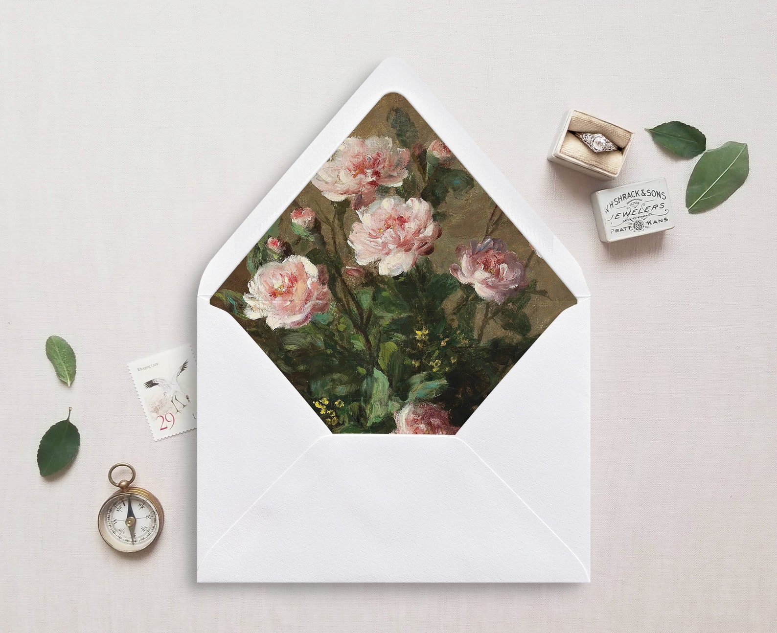 Printable Envelope Liner, A7, Euro Flap, Square Flap, Floral Still Life ...
