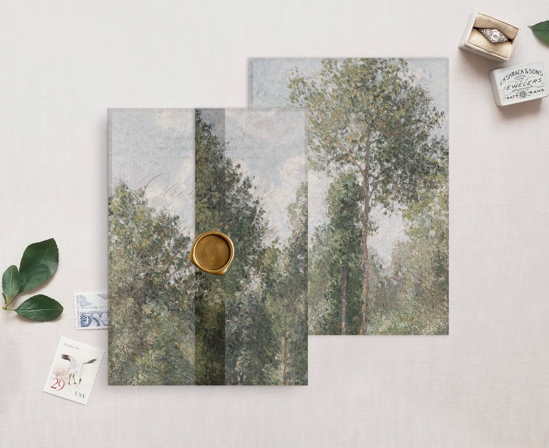 Printable Wedding Vellum Wrap, Summer Trees - Etsy