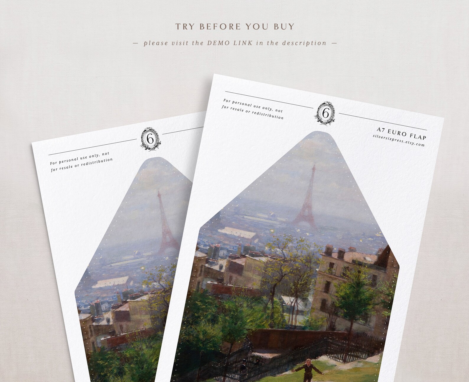 Printable Envelope Liner, A7, Euro Flap, Square Flap, City Landscape ...