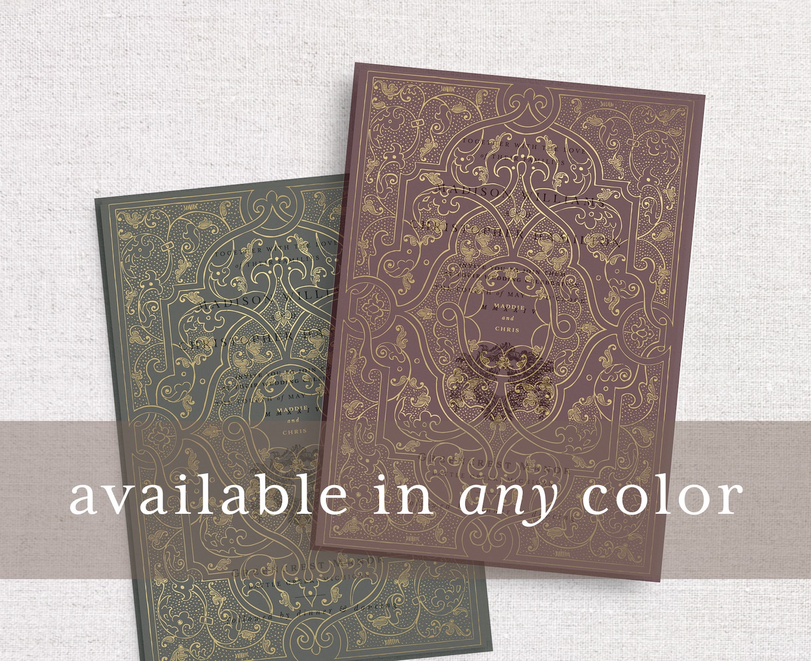 Printable Vintage Book Style Wedding Invitation Template Set - Etsy