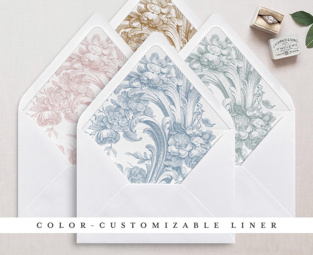 Color-customizable & Printable Envelope Liner Templates in 9 Different ...
