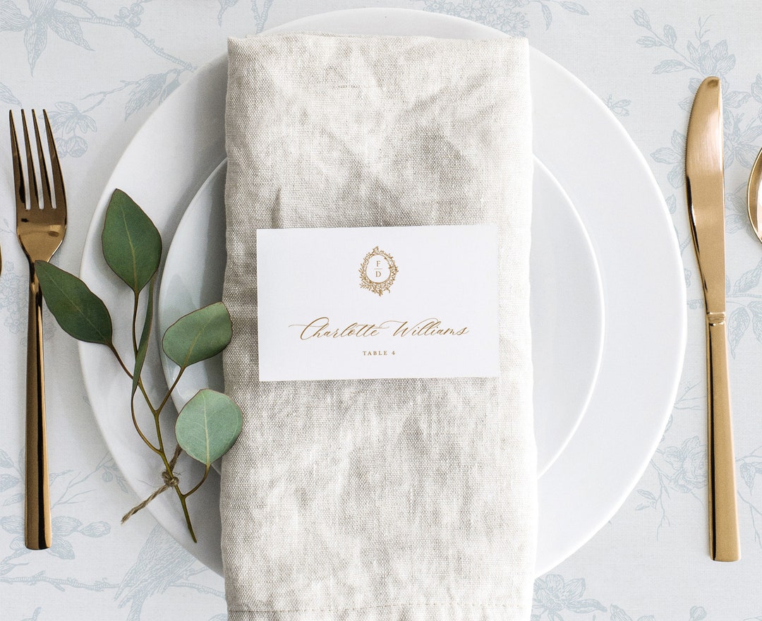 Printable Wedding Place Cards Template, Editable Table Setting With ...