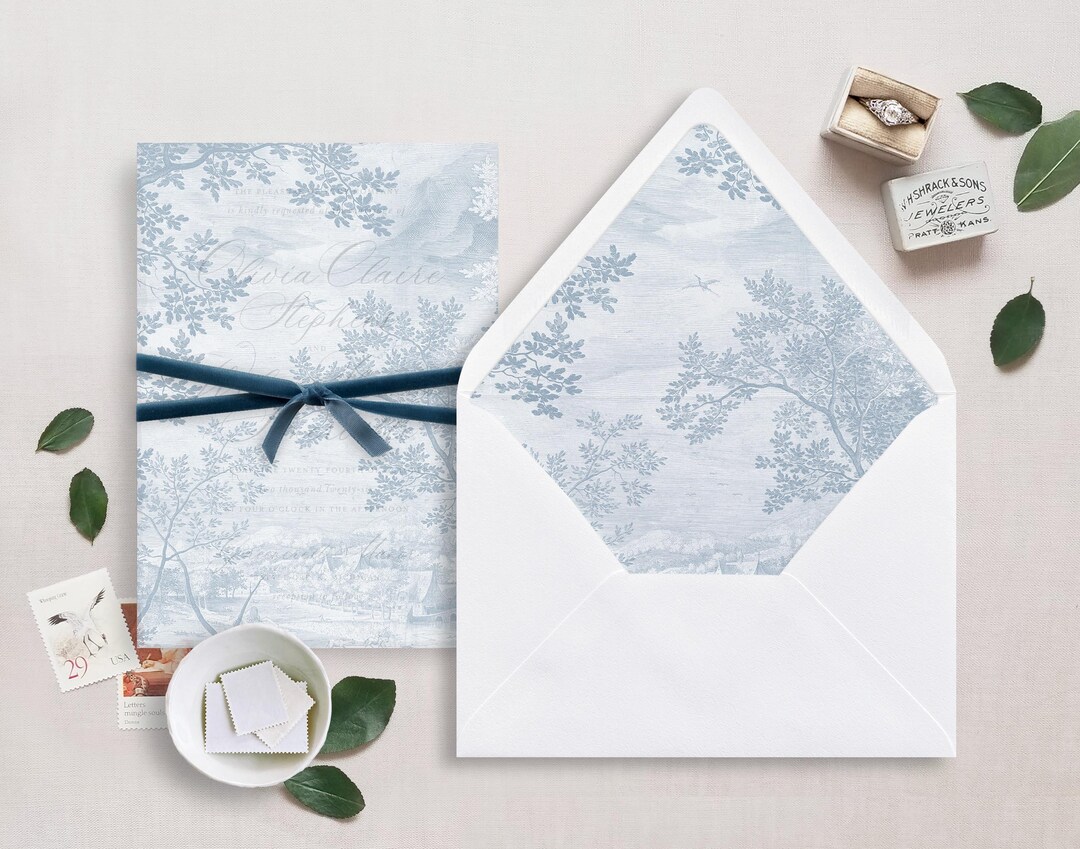 Digital Envelope Liner & Vellum Overlay Template Bundle for Wedding ...