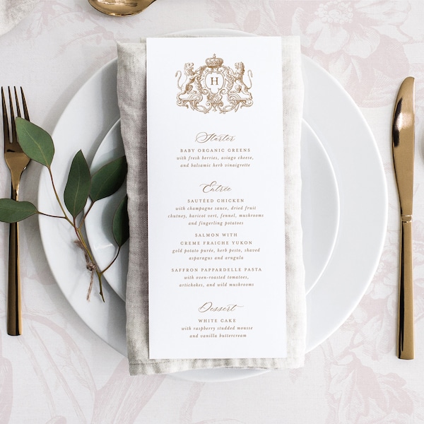 Wedding Menu Cards - Etsy