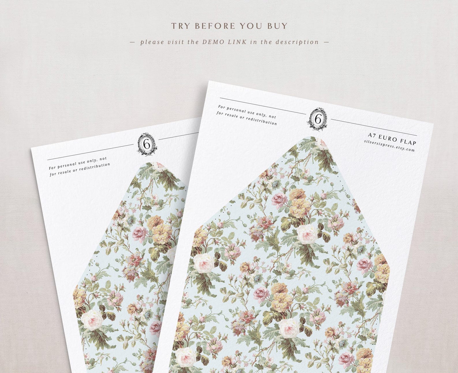 Printable Envelope Liner, A7, Euro Flap, Square Flap, 6.5 Square, A6 ...