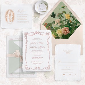 Printable Regency Period Style Wedding Invitation Template Set ...