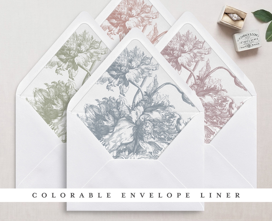 Colorable & Printable Envelope Liner Templates in 9 Different Sizes ...