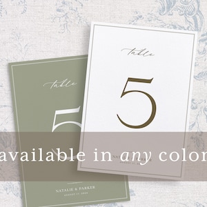 Printable Wedding Table Numbers Template in Blue and White ...