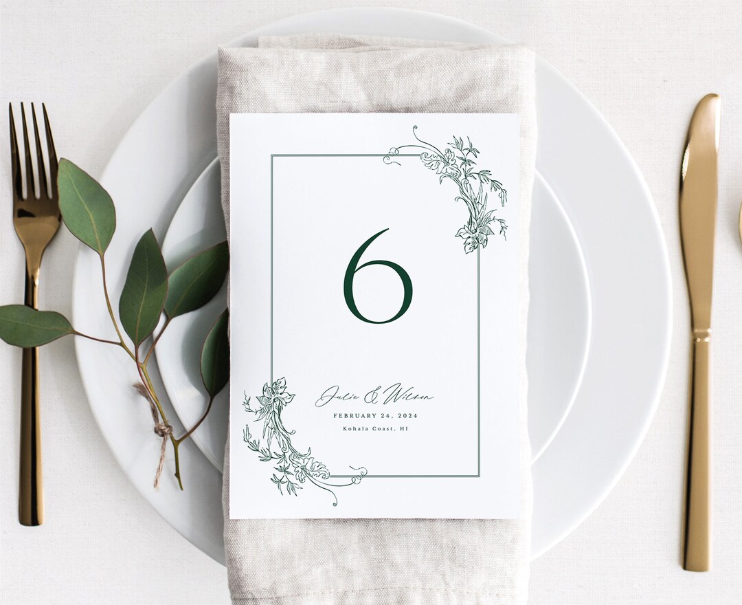 Printable Wedding Table Numbers Template, Editable Small Table Sign ...