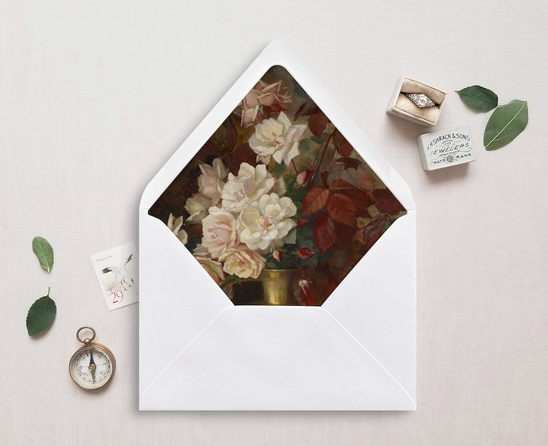 Printable Envelope Liner, A7, Euro Flap, Square Flap, Floral Still Life ...