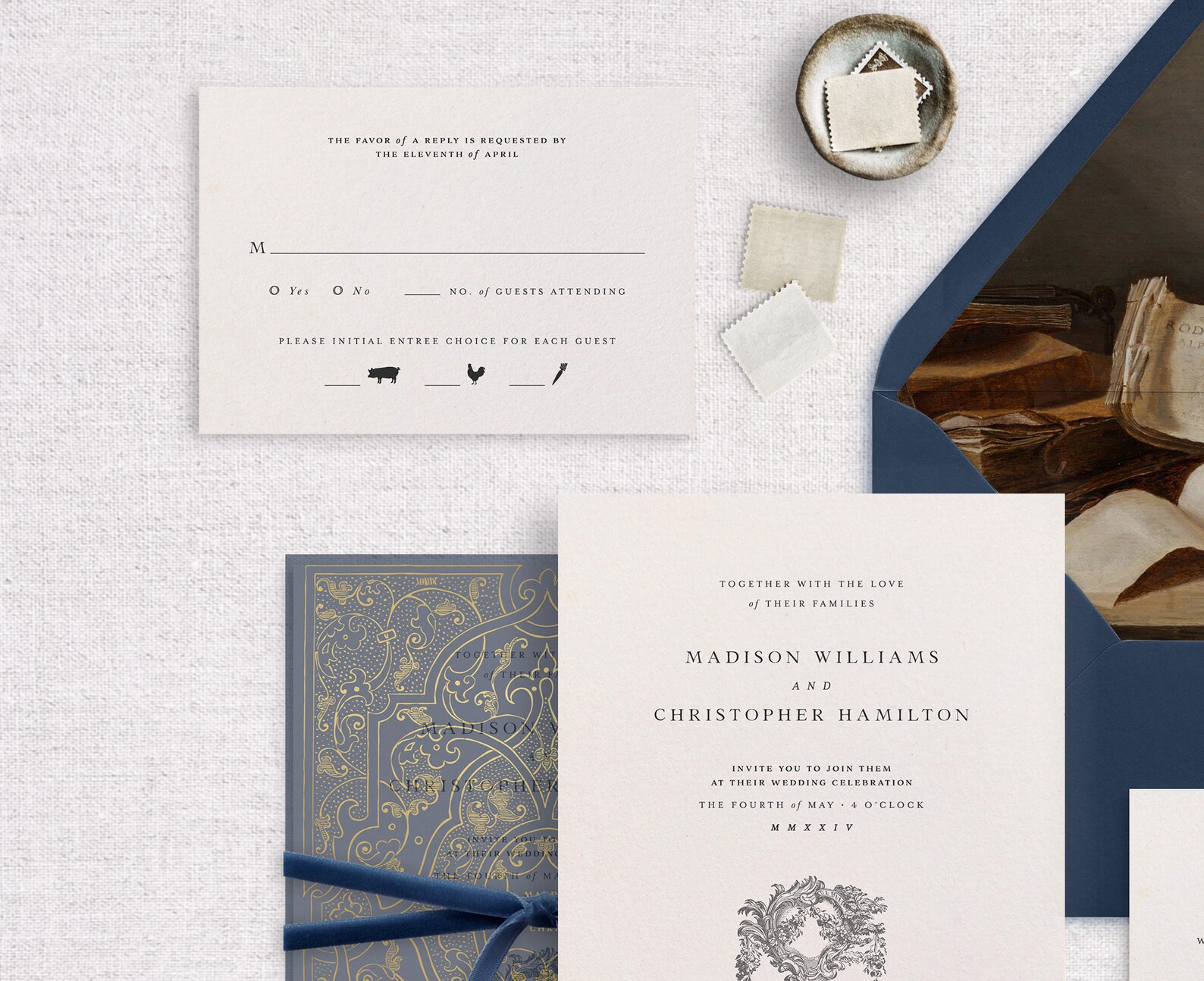 Printable Vintage Book Style Wedding Invitation Template Set - Etsy