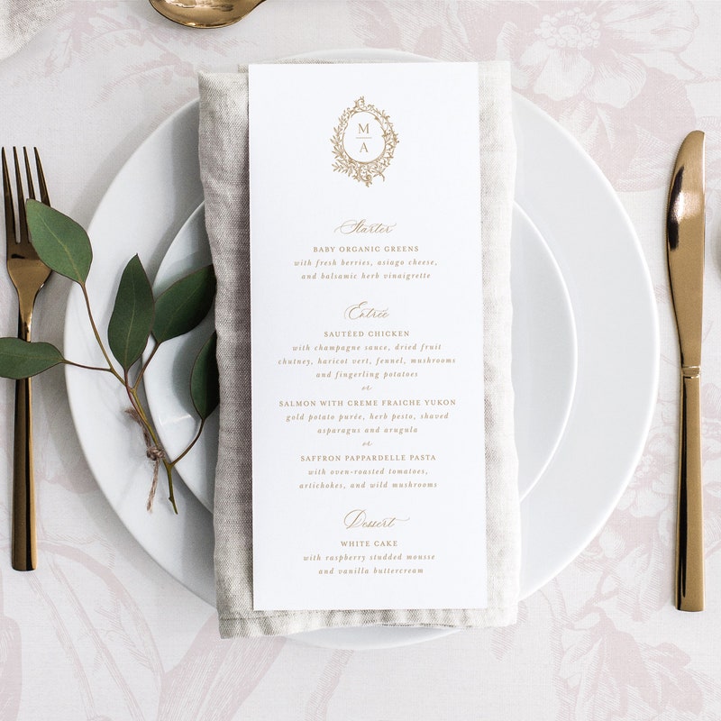 Monogram Menu - Etsy