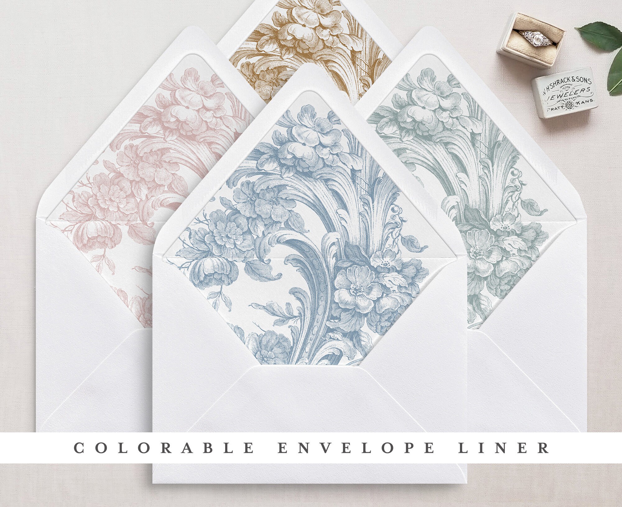 Color-customizable & Printable Wedding Vellum Wrap and Envelope Liner ...