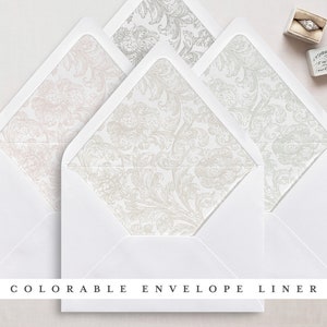 Colorable & Printable Wedding Vellum Wrap and Envelope Liner for 5x7 ...
