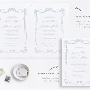Printable Regency Period Style Wedding Invitation Template Set ...