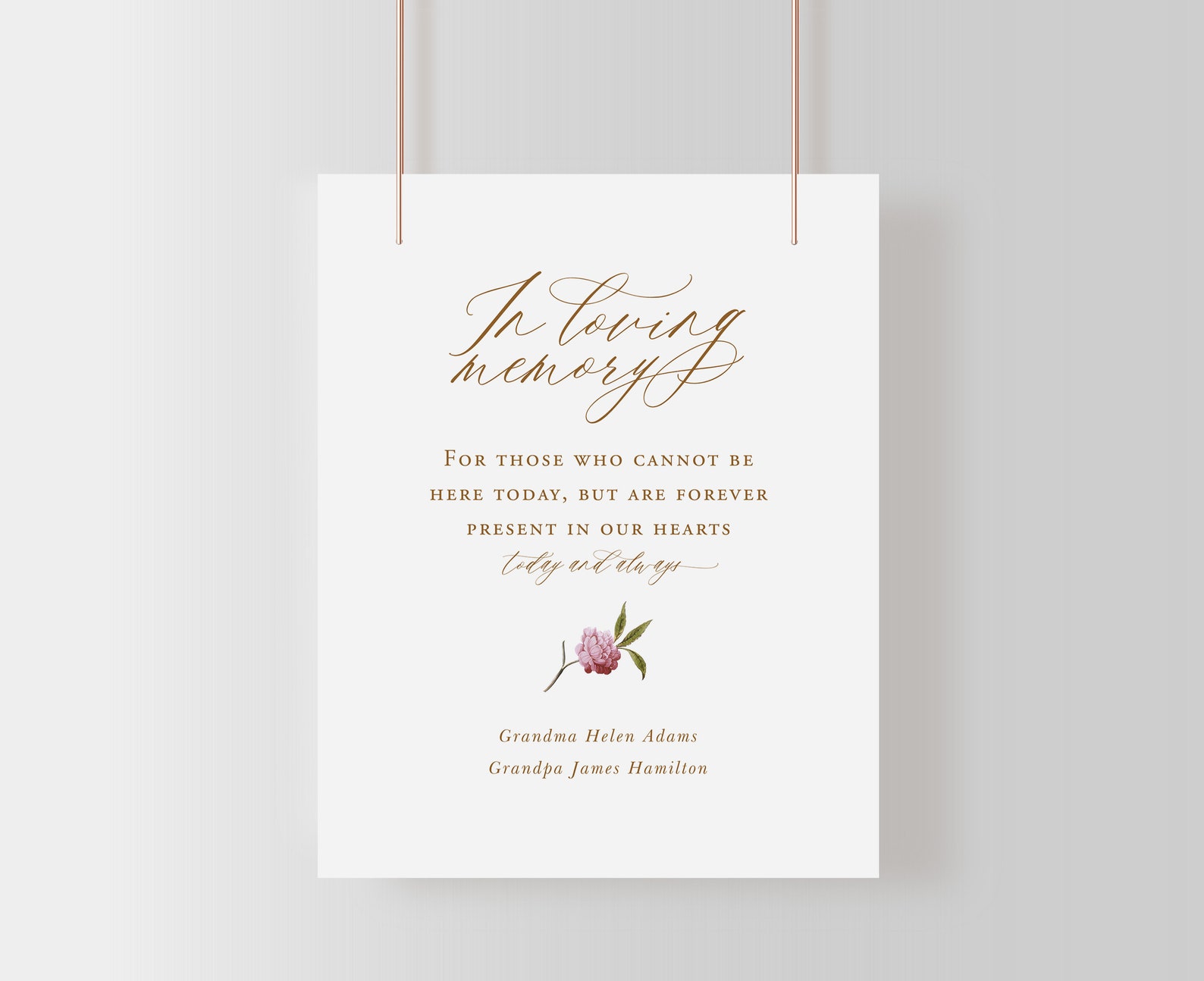 In Loving Memory Sign, Printable Colorful Floral Wedding Sign Template ...