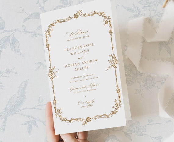 Wedding program frame | Beachweddingtips.com