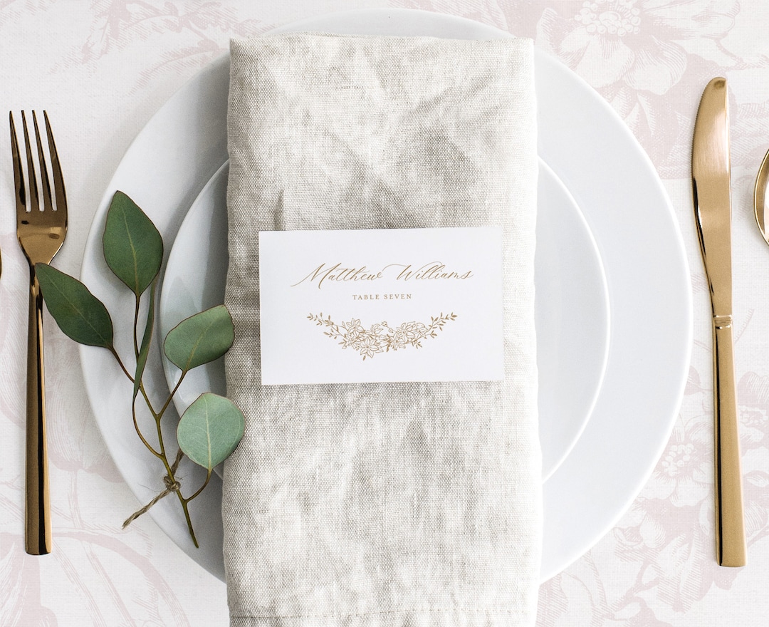 Printable Wedding Place Cards Template, Editable Table Setting With ...