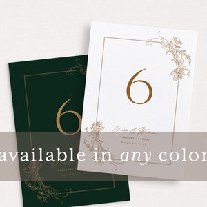 Printable Wedding Table Numbers Template, Editable Small Table Sign ...