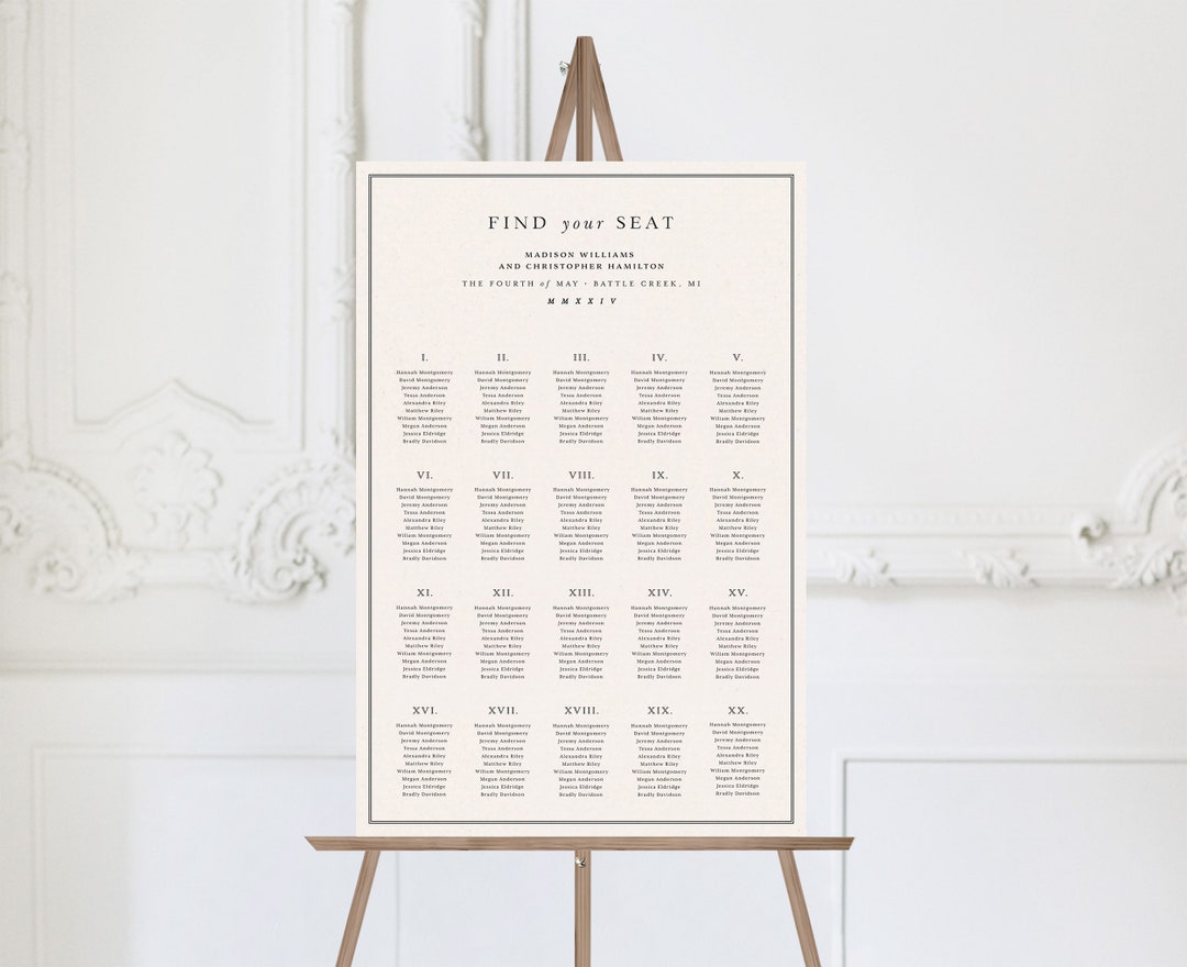 Printable Vintage Book Style Wedding Seating Chart Template, Editable ...