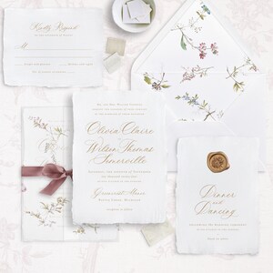 Printable Calligraphy Wedding Invitation Template Set, Editable Elegant ...