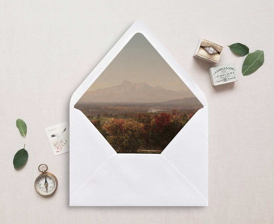 Printable Envelope Liner, A7, Euro Flap, Square Flap, Fall Landscape ...