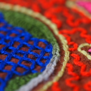 Amazon River Snake & Orange Kené Shipibo Konibo Handmade Textile 26 Cm ...