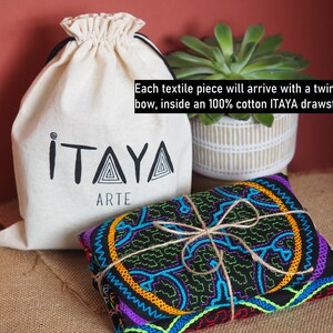 Amazon River Snake & Orange Kené Shipibo Konibo Handmade Textile 26 Cm ...