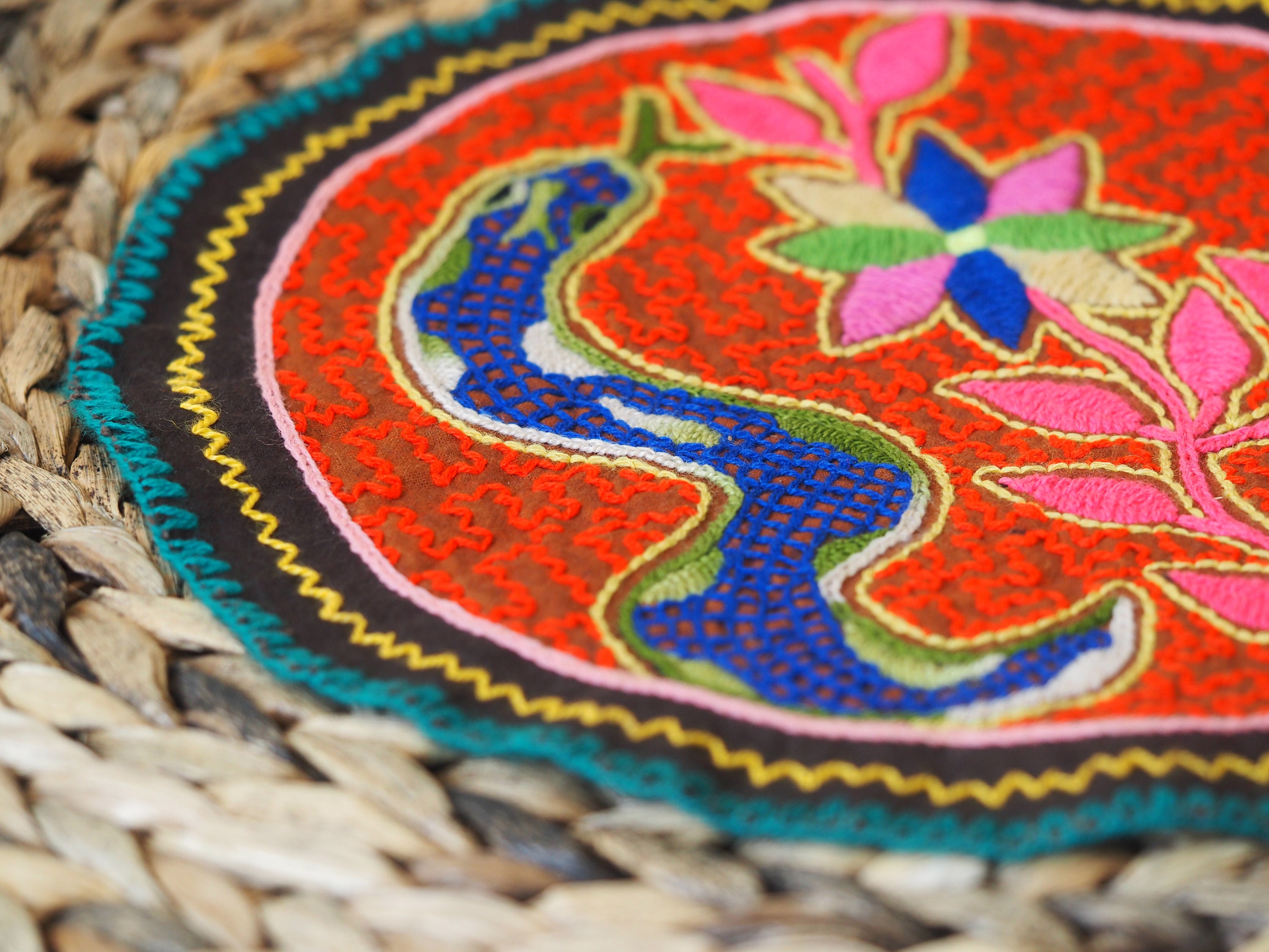 Amazon River Snake & Orange Kené Shipibo Konibo Handmade - Etsy