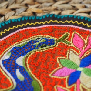 Amazon River Snake & Orange Kené Shipibo Konibo Handmade Textile 26 Cm ...