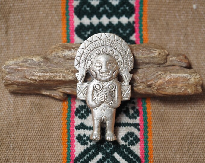 Peruvian Metal Figurine Feminine / Masculine Duality Rare Andean Male ...