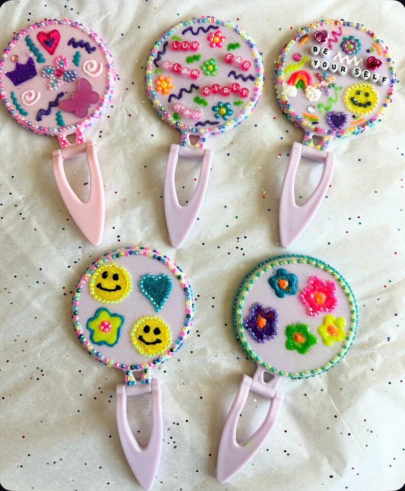 Too Cute Reflections™ Mirror – Handmade 90s Y2K Vanity Mirror | Beaded ...