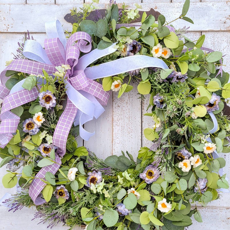 Wild Flower Wreath for Front Door-large Spring Wreaths-year - Etsy