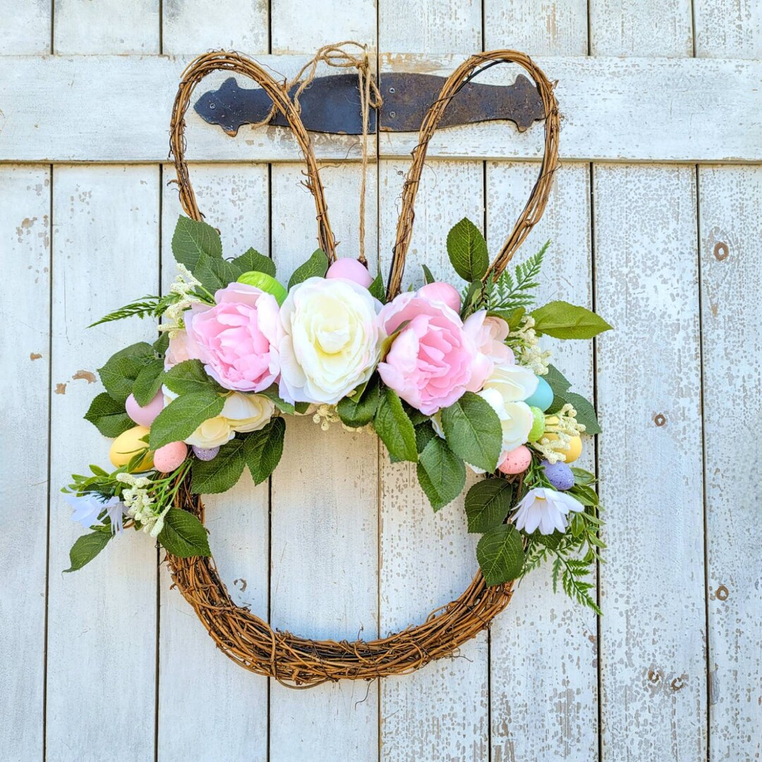 Easter Wreath-bunny Wreath for Door-easter Bunny Door Decor-bunny Head ...