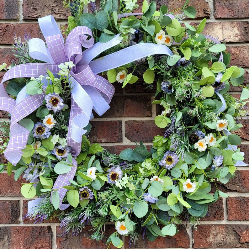 Wild Flower Wreath for Front Door-large Spring Wreaths-year - Etsy