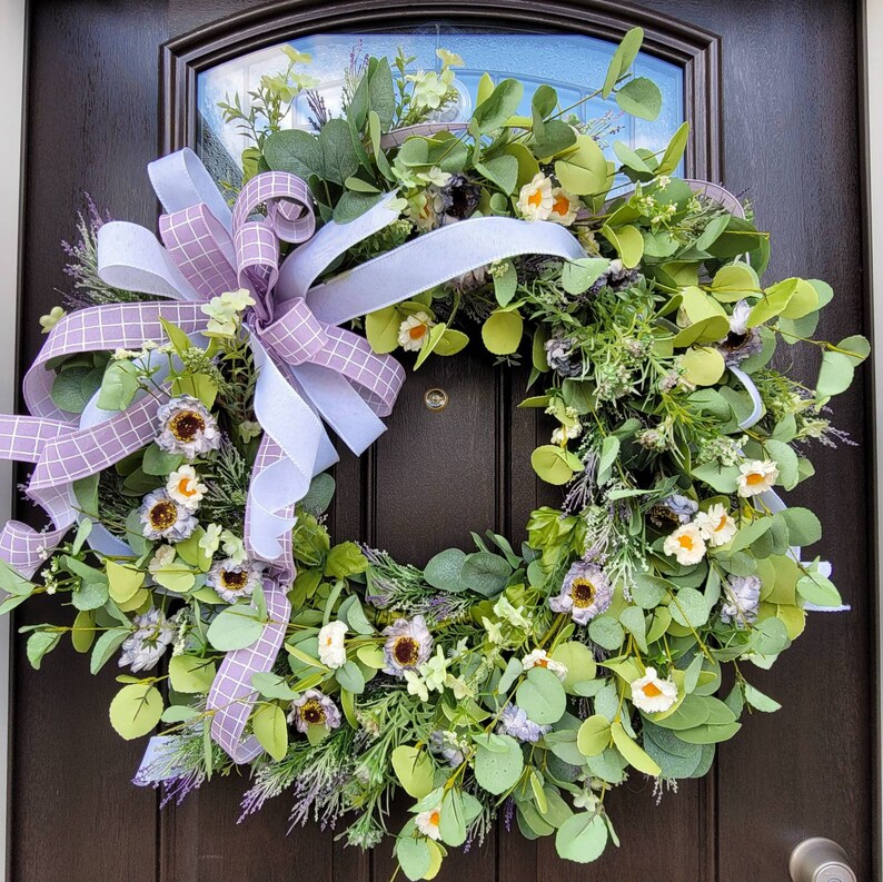 Wild Flower Wreath for Front Door-large Spring Wreaths-year - Etsy