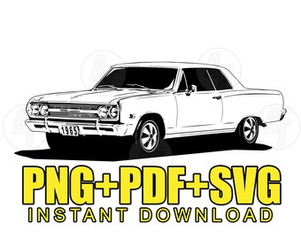 Chevy Chevelle SS, Chevelle Silhouette Digital File, Png & Svg File ...
