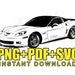 Chevy Corvette Silhouette Digital File, C5, C6 Silhouette, Chevy Racing ...