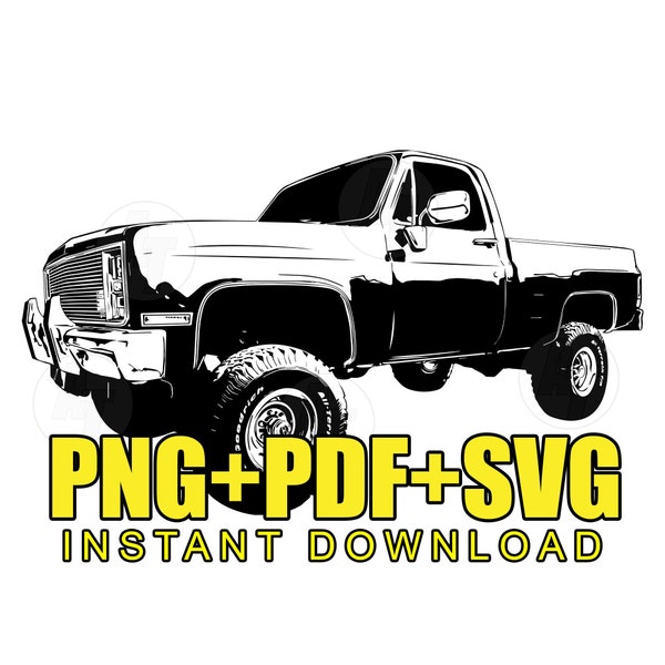 Squarebody Chevy Clipart - Etsy