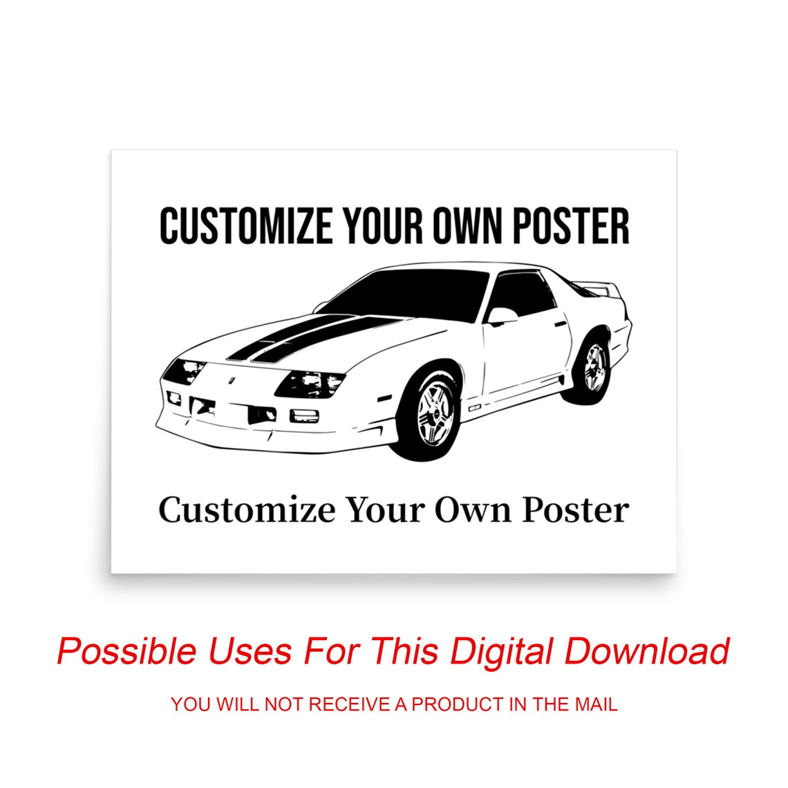 Camaro Iroc-z Vector Graphic: PNG, SVG, PDF (digital Download) - Etsy