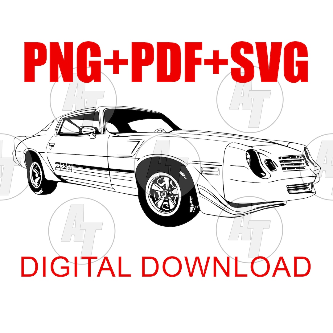 2nd Gen Camaro Z28 Vector Graphic: 78-81 Car Design (digital Download ...