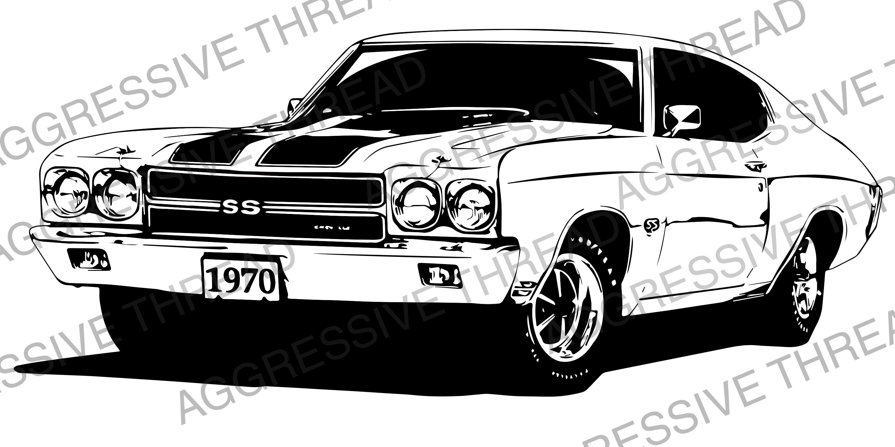 1970 Chevy Chevelle SS Graphic PNG Télécharger Clip Art | Etsy
